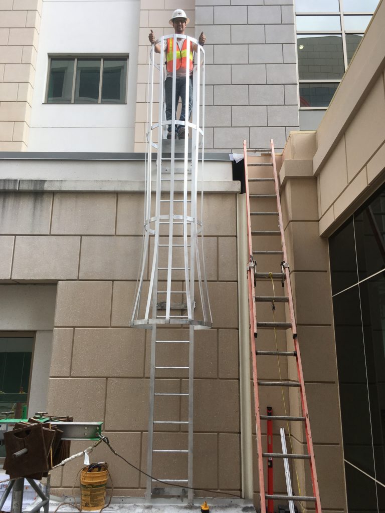 Custom Fixed Ladder with Safety Cage