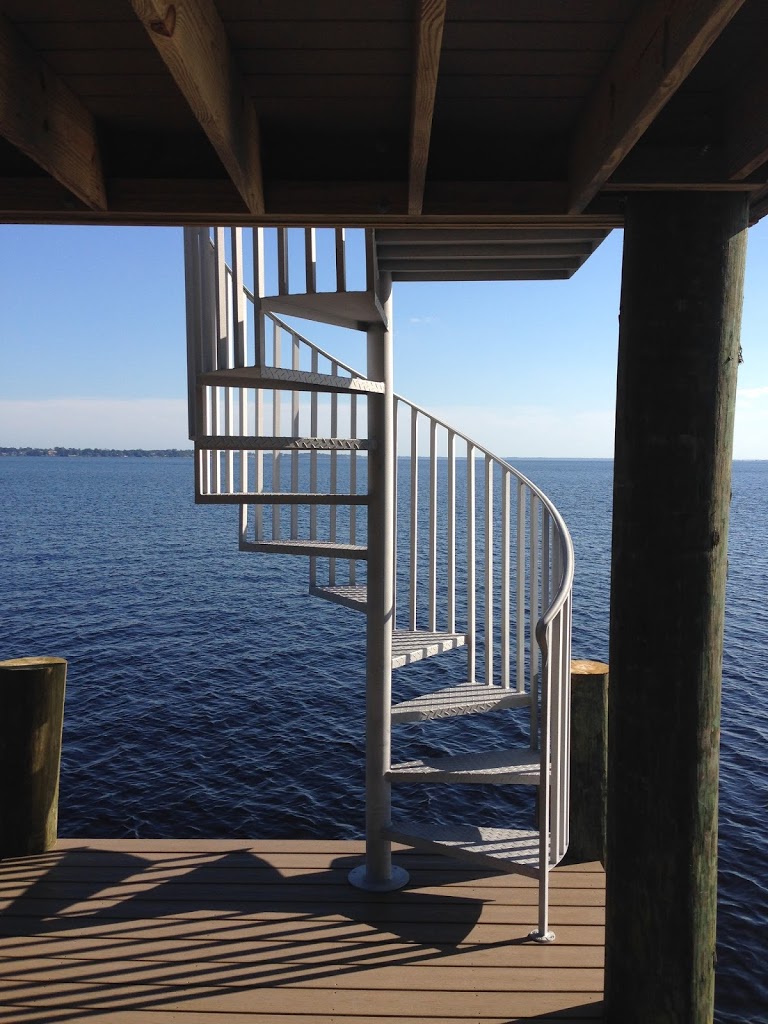 St. John’s River Dock Cable Rails and Spiral Stair